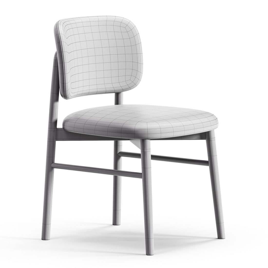 Diotti Janine Wooden Legs Upholstered Chairs - 3D Model for VRay, Corona