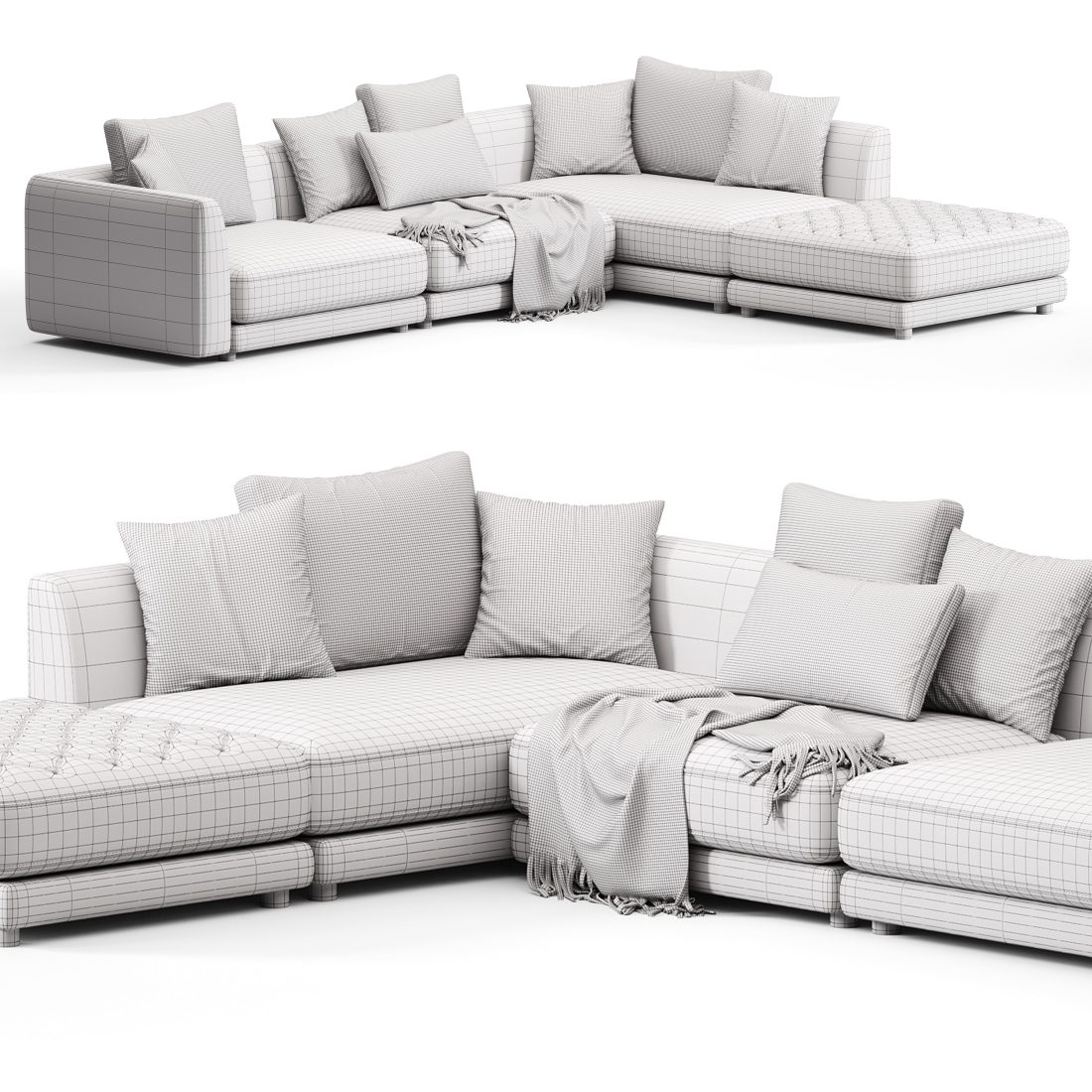 Frigerio Miller Corner Sofa 3D Model for VRay, Corona | CGMood