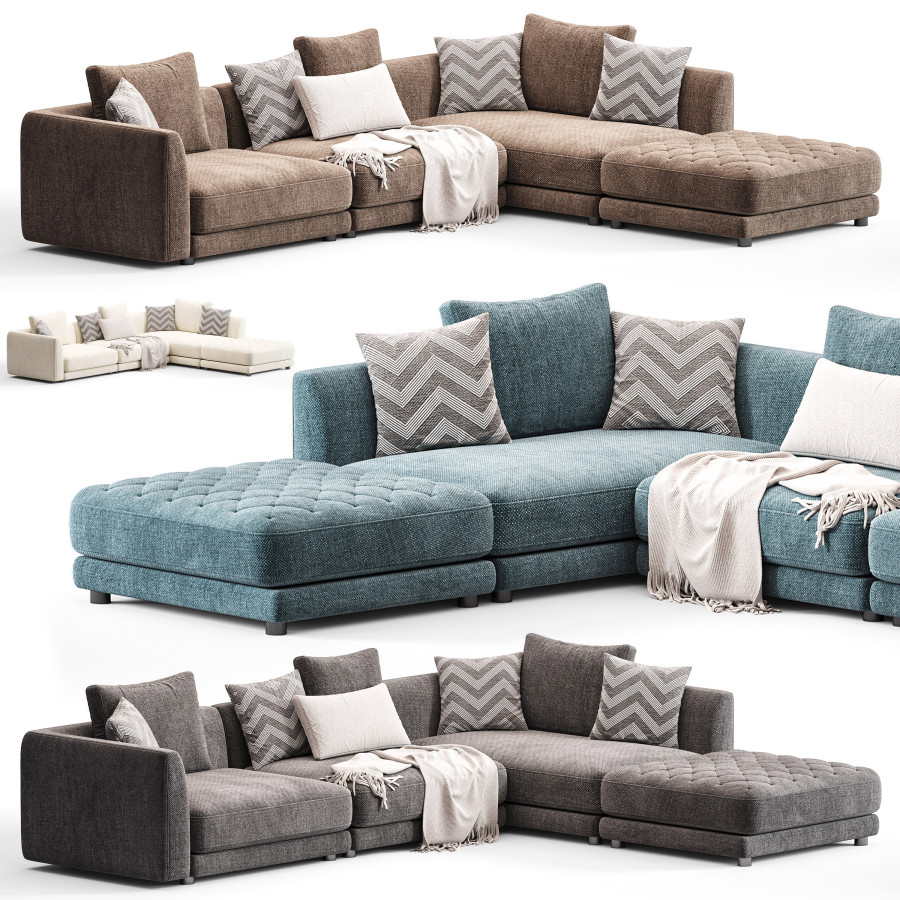 Frigerio Miller Corner Sofa 3D Model for VRay, Corona | CGMood