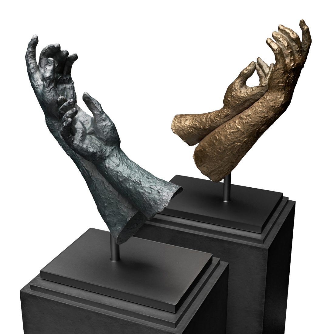 Stroking Hands Sculpture - 3D Model for VRay, Corona
