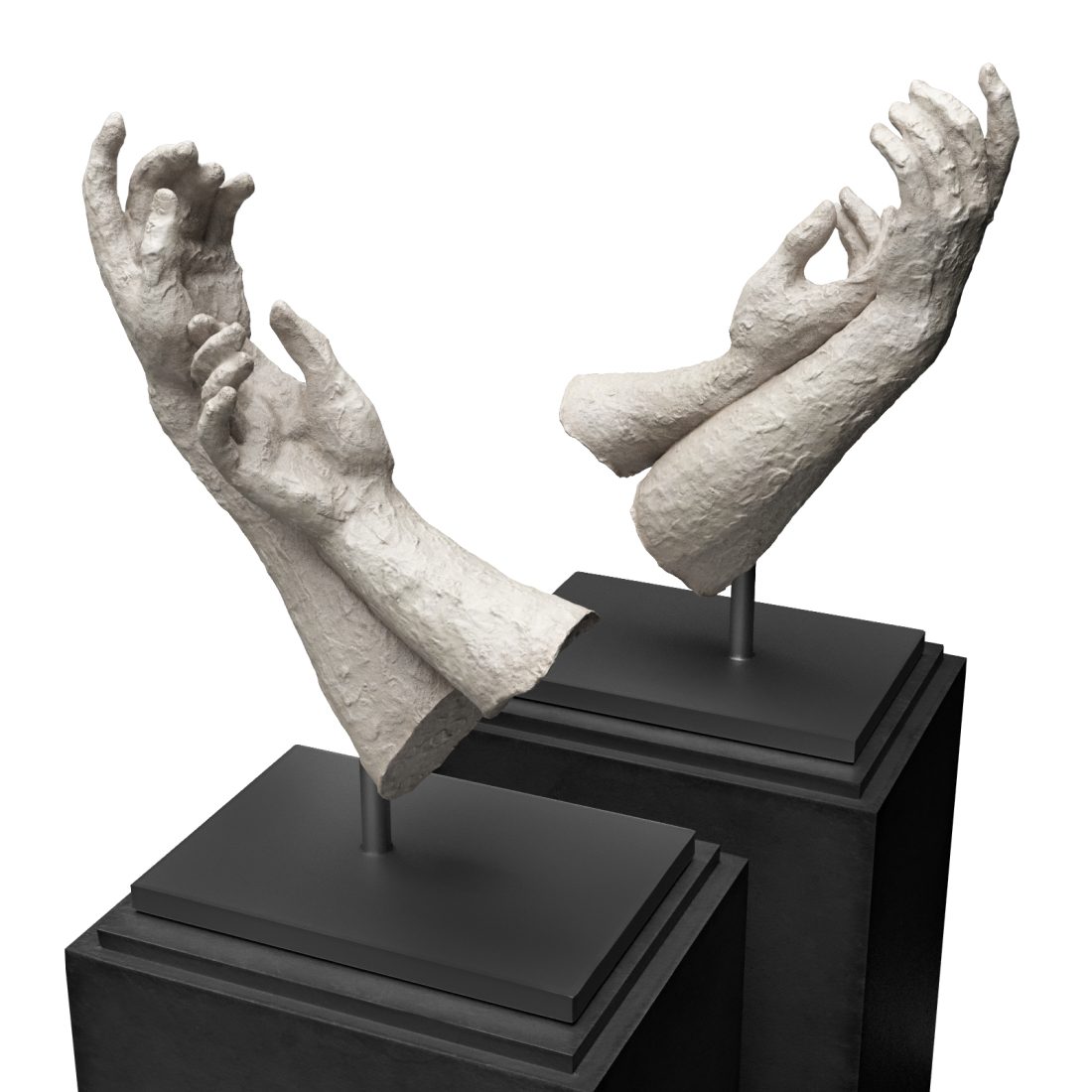 Stroking Hands Sculpture - 3D Model for VRay, Corona
