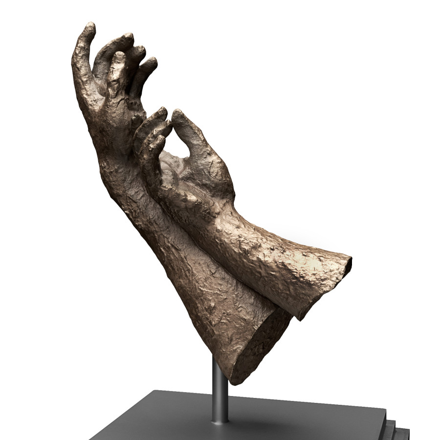 Stroking Hands Sculpture - 3D Model for VRay, Corona