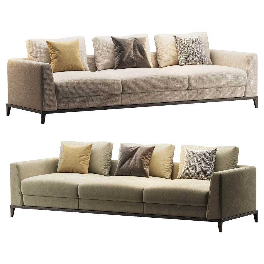 Decker Sofa - 3D Model for VRay, Corona