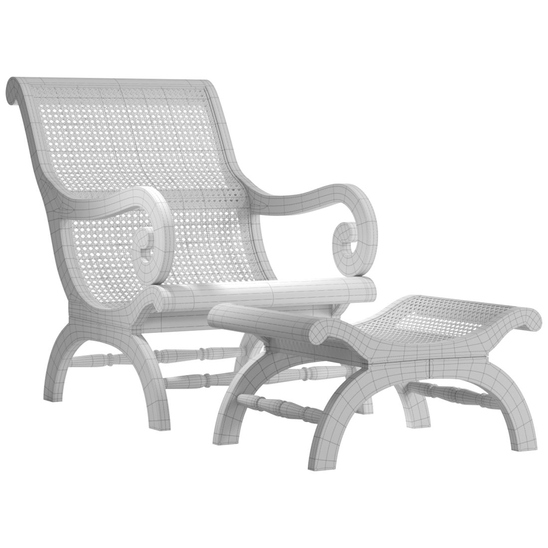 British Colonial Lounge Chair - 3D Model for FStorm, Corona