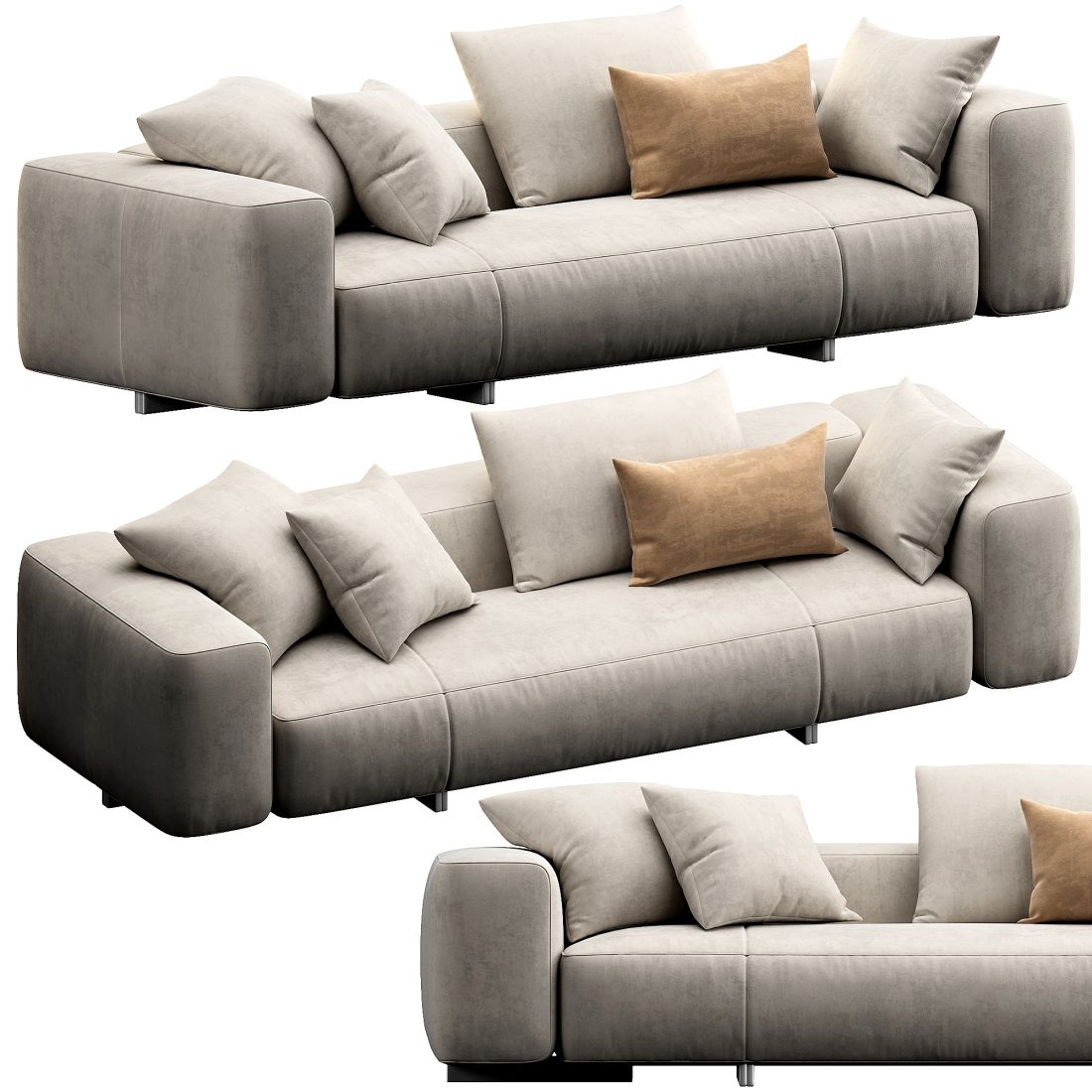 Yves Sofa - 3D Model for VRay, Corona