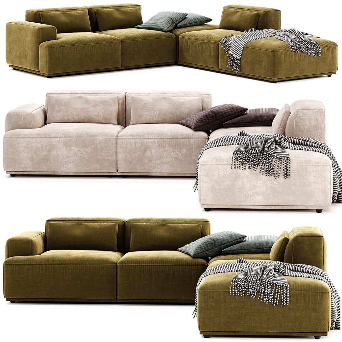 Connect Soft Modular Corner Sofa 3D Model for Corona | CGMood