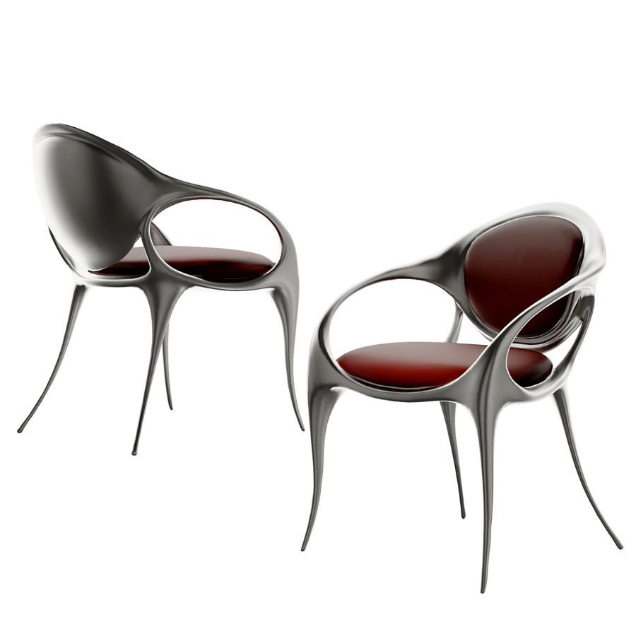 Modern Light Luxury Dining Chair Side Chair - 3D Model for Corona