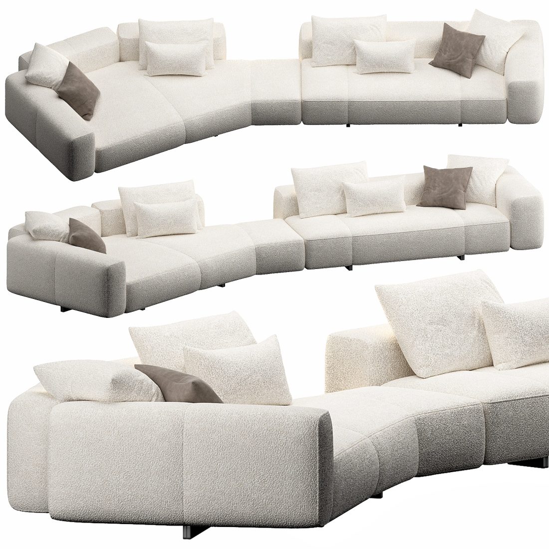 Yves Sofa 3 - 3D Model for VRay, Corona