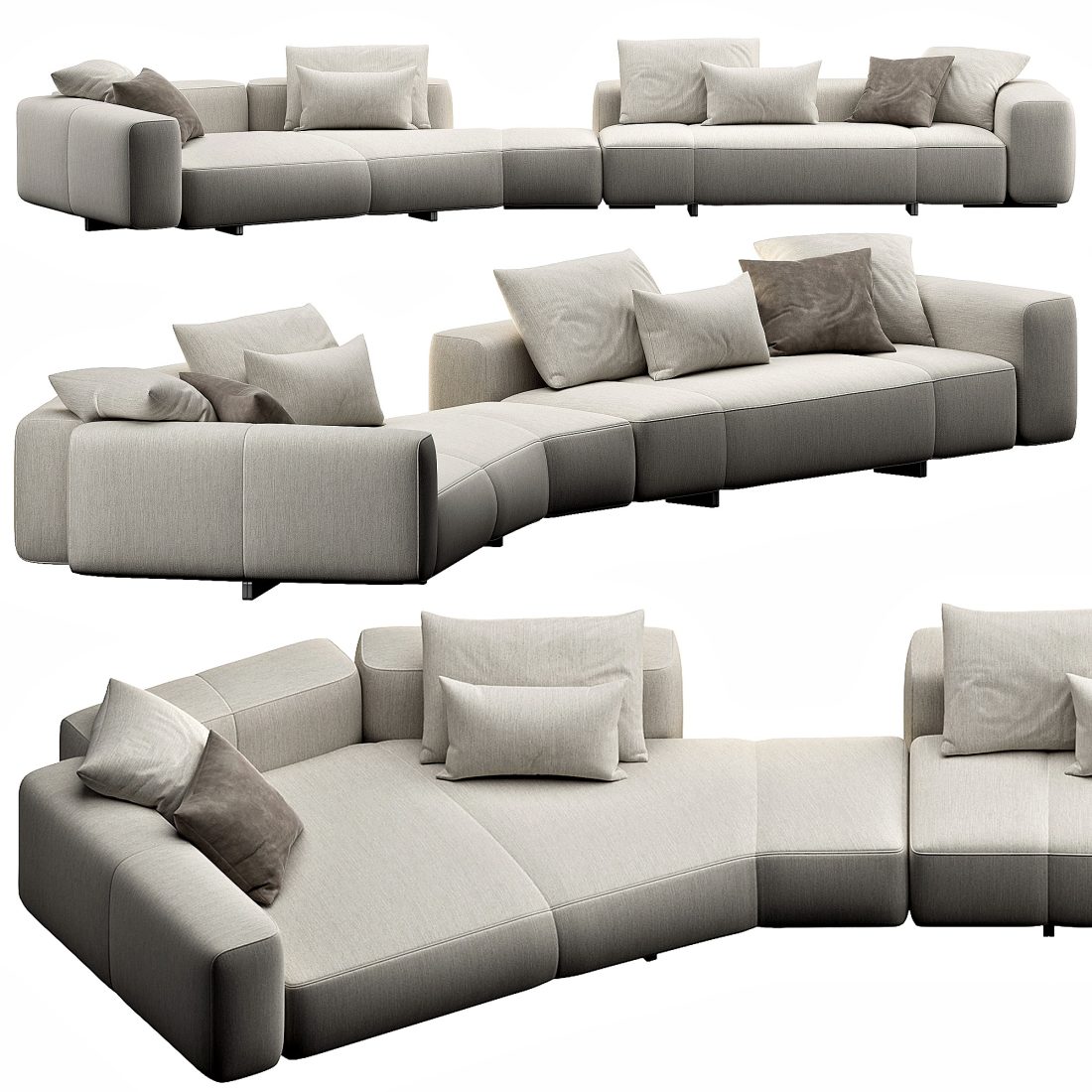 Yves Sofa 3 - 3D Model for VRay, Corona