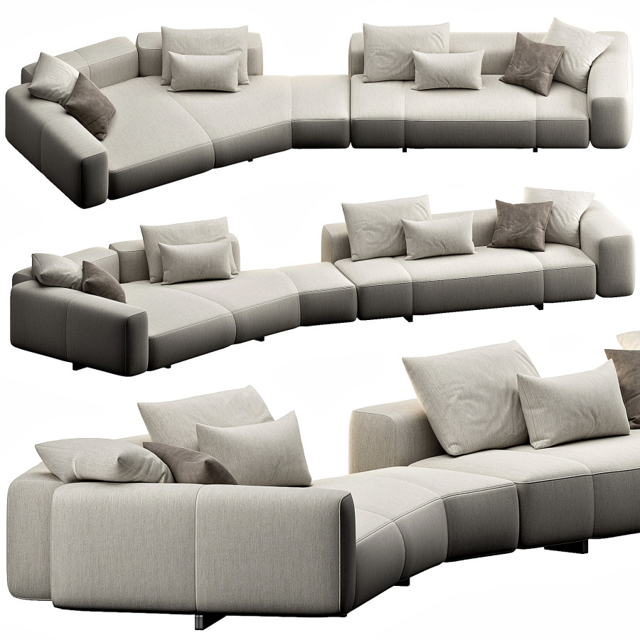 Yves Sofa 3 - 3D Model for VRay, Corona