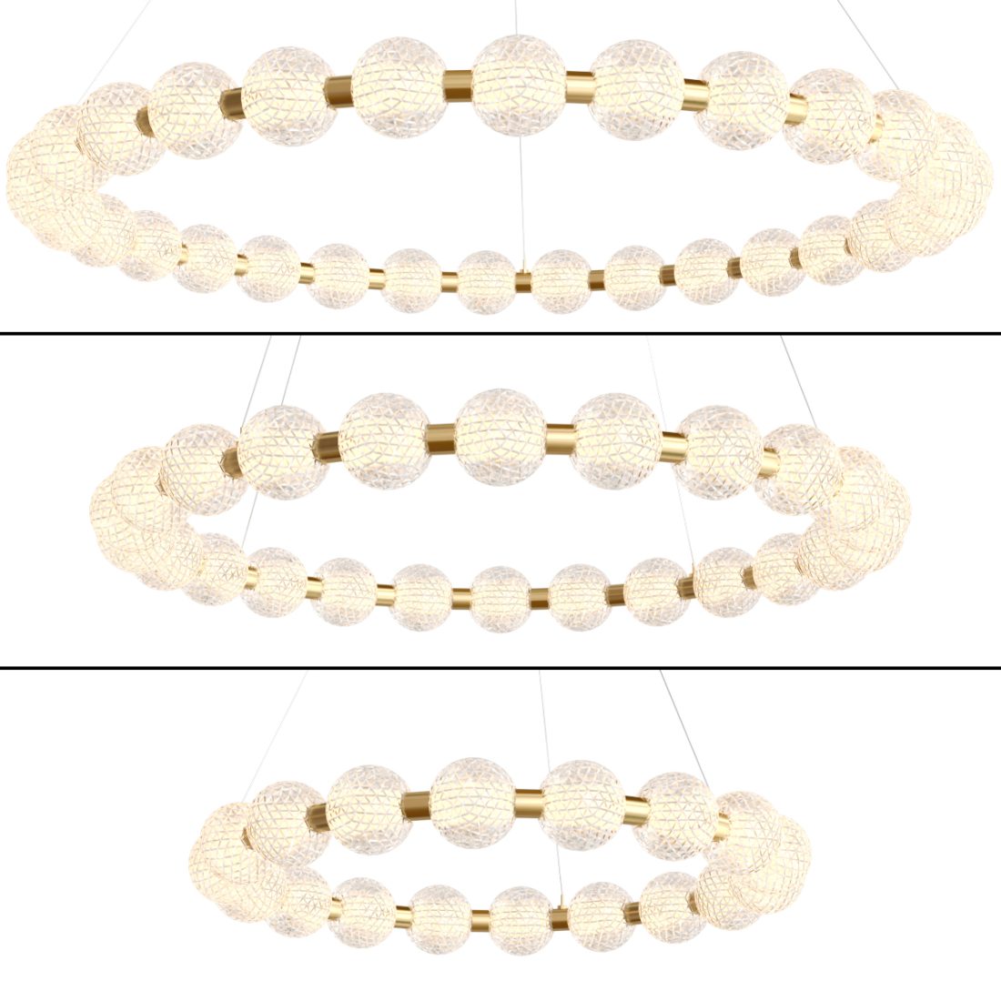 Pearl Ring Chandelier - 3D Model for VRay