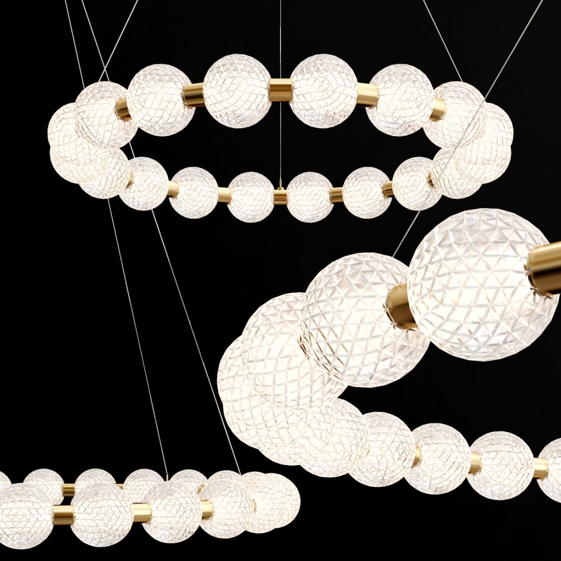 Pearl Ring Chandelier - 3D Model for VRay