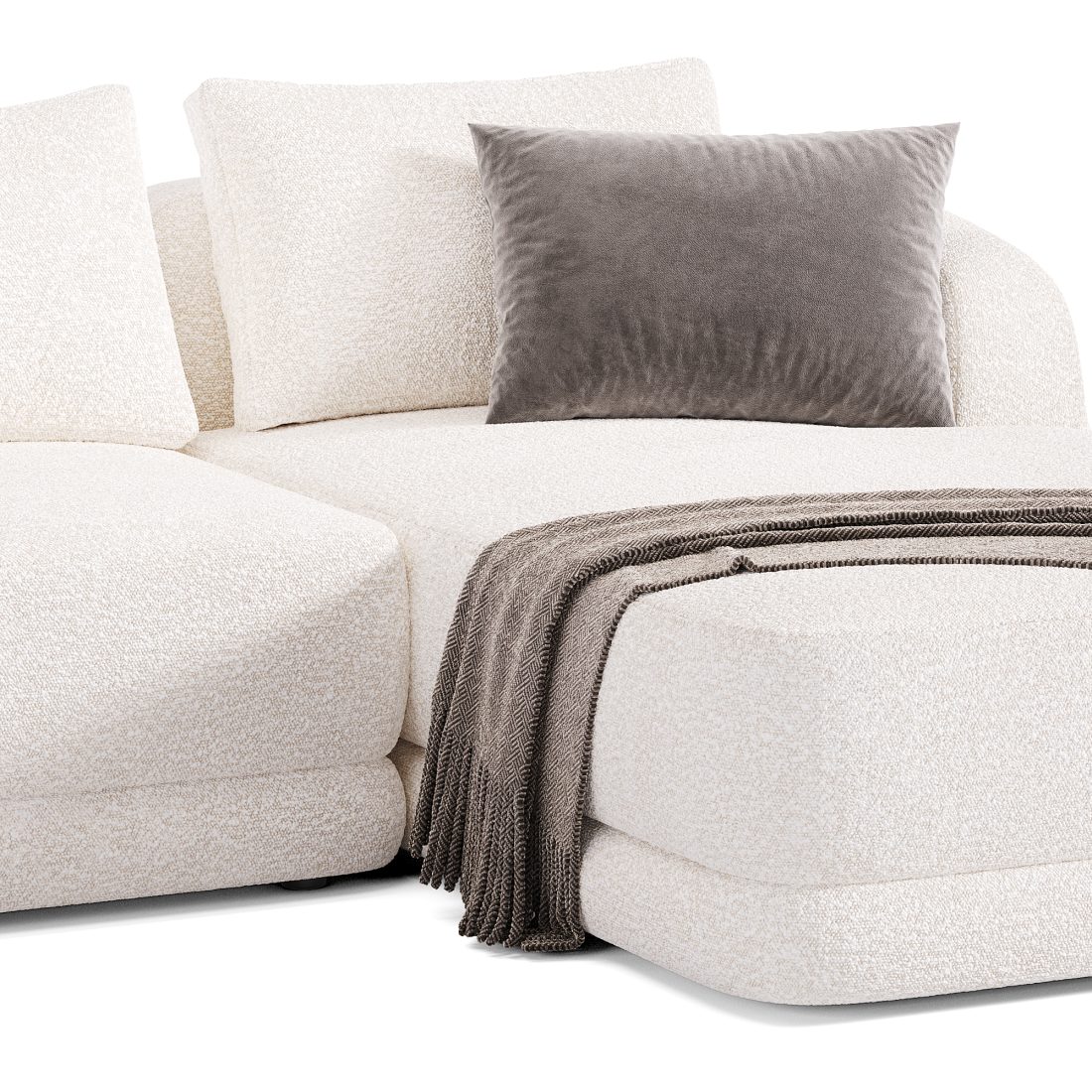 Louis Performance Boucle Sectional Sofa 3D Model for Corona | CGMood