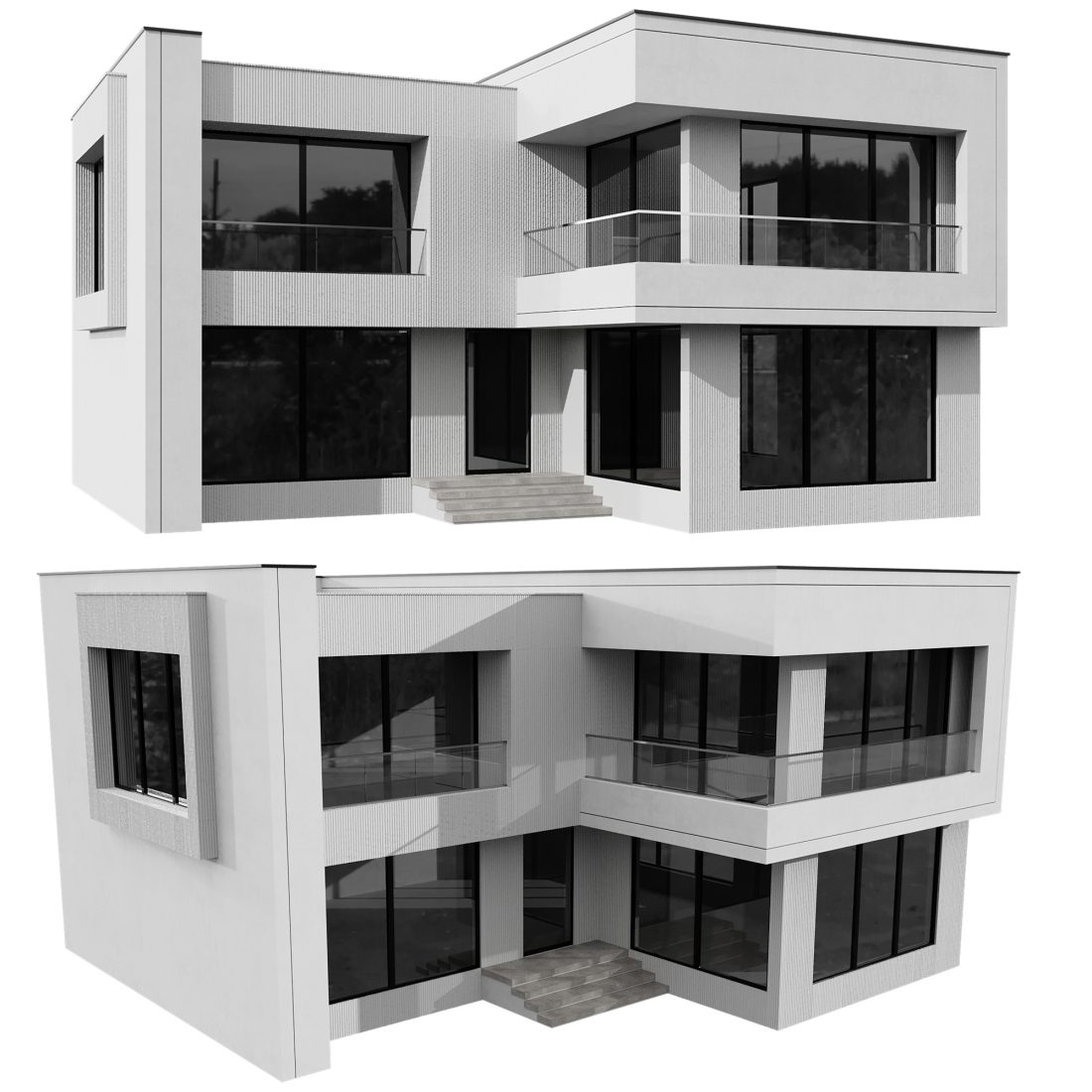 Modern House No25 - 3D Model for VRay, Corona