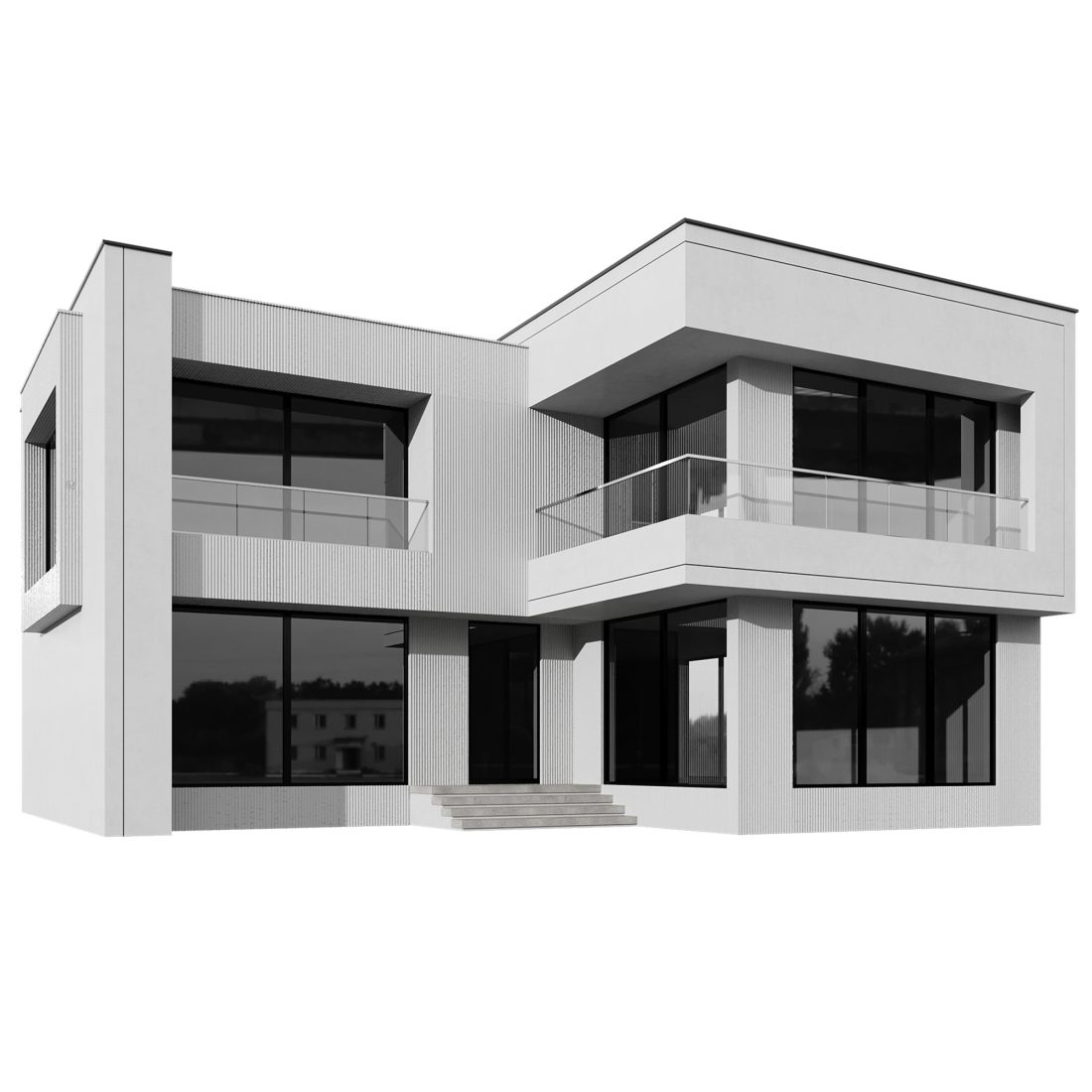 Modern House No25 - 3D Model for VRay, Corona