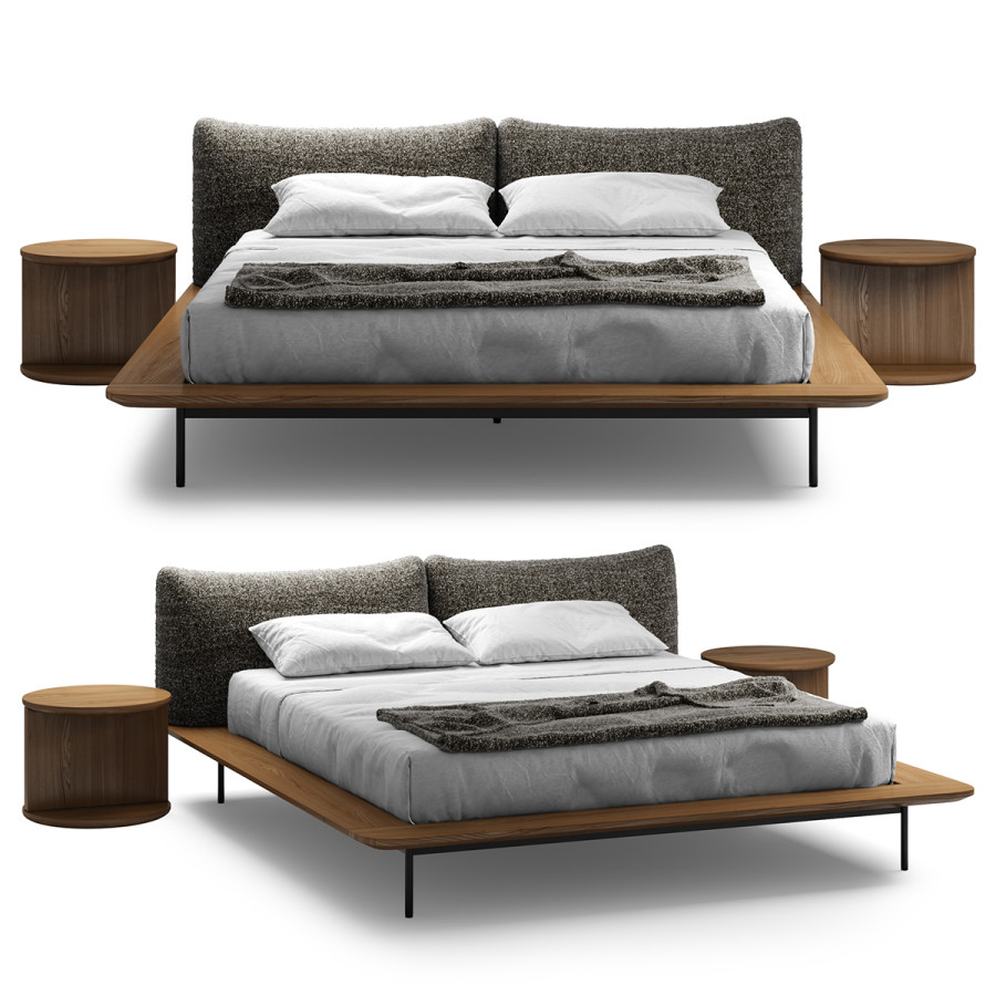 Wewood Platform Bed B - 3D Model for VRay