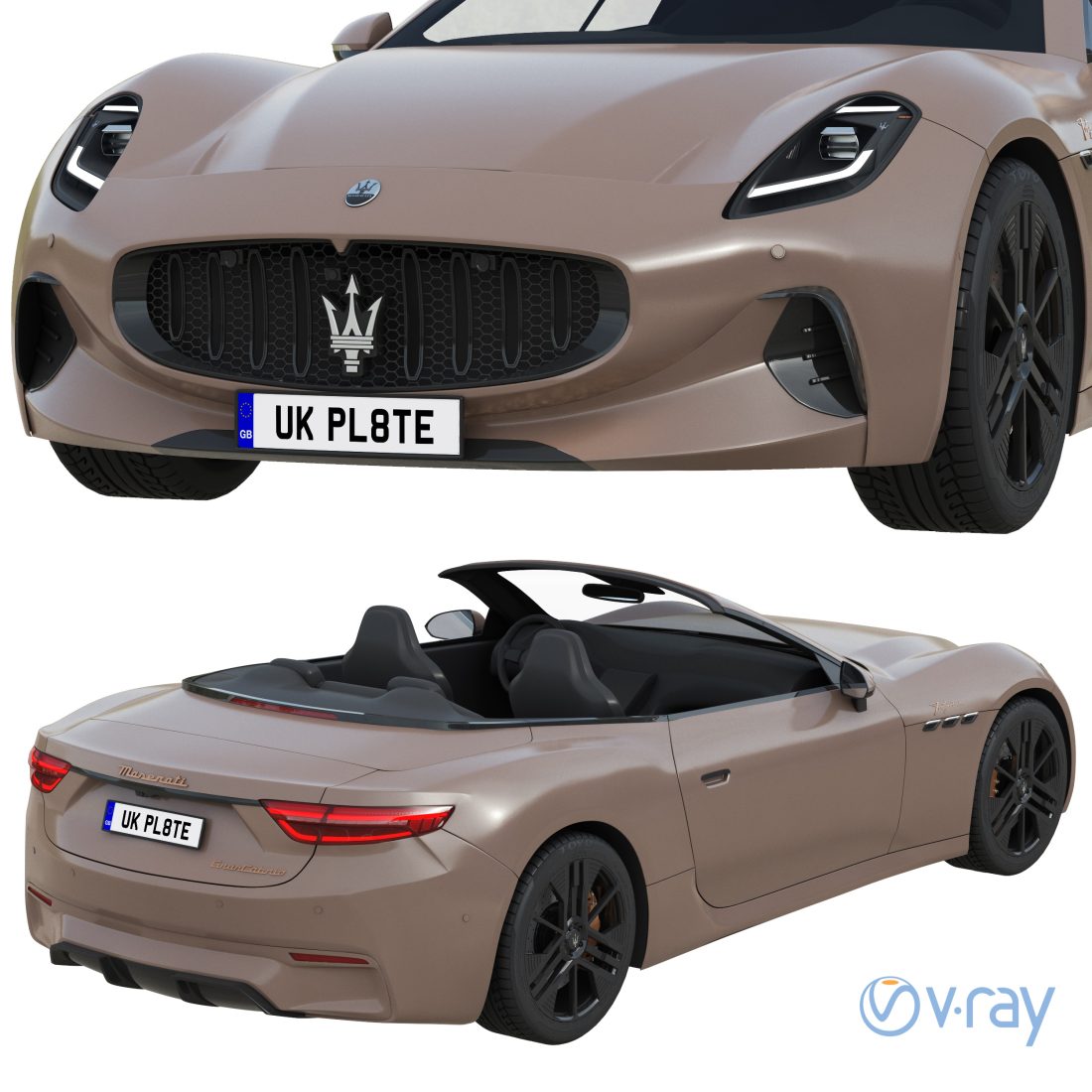 Maserati GranCabrio Folgore 2025 3D Model for VRay | CGMood