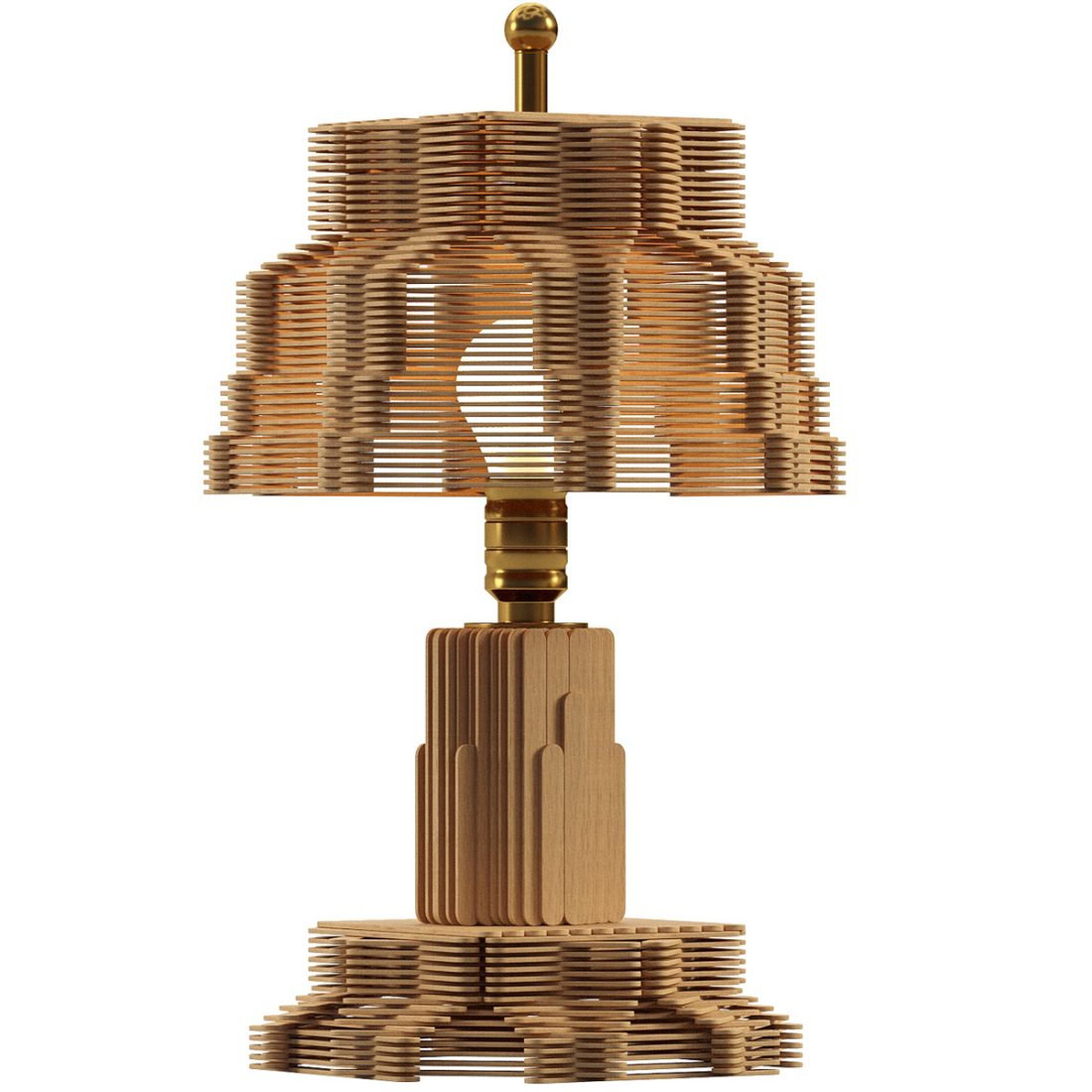 Tramp Art Popsicle Stick Lamp 3D Model for Corona | CGMood