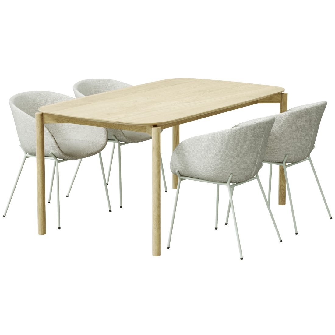 Indara Table Yvette Chair - 3D Model for VRay, Corona