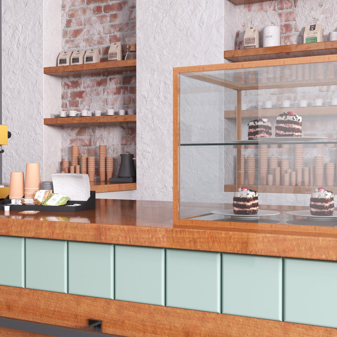 Coffee Shop Counter 3D Model for Corona | CGMood