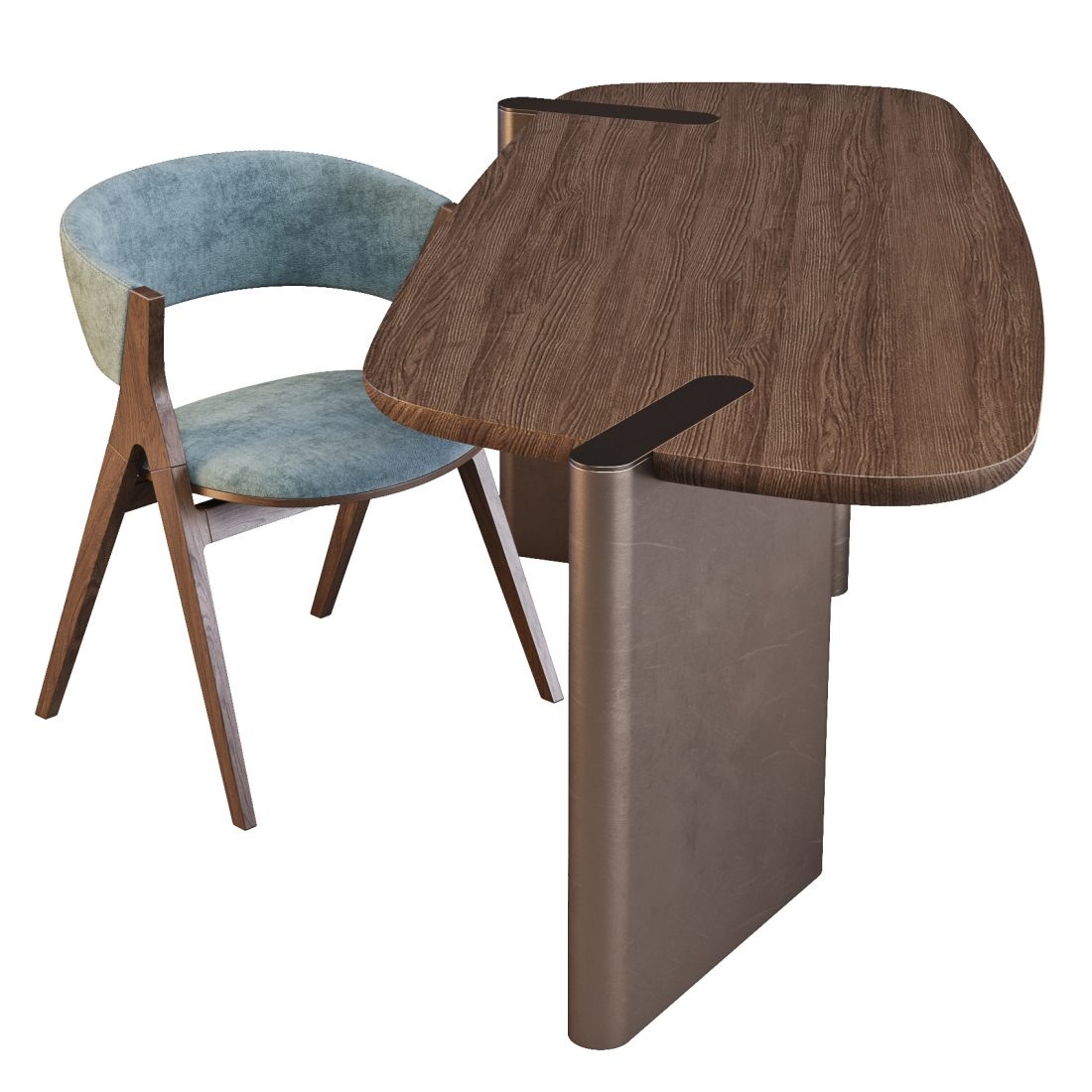 Desk Set: Bonaldo (Flatiron Table And Remo Chair) - 3D Model for Corona