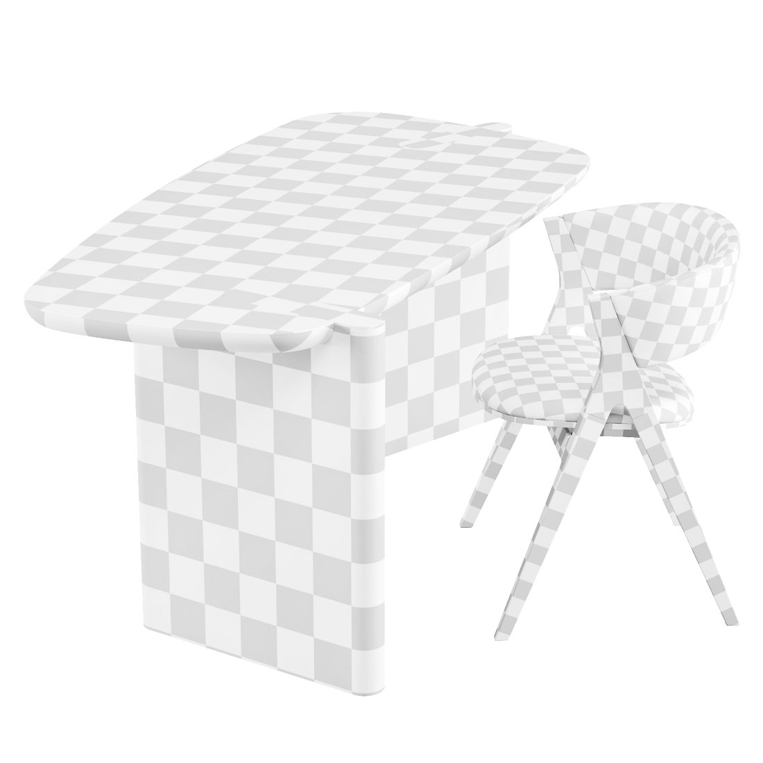 Desk Set: Bonaldo (Flatiron Table And Remo Chair) - 3D Model for Corona
