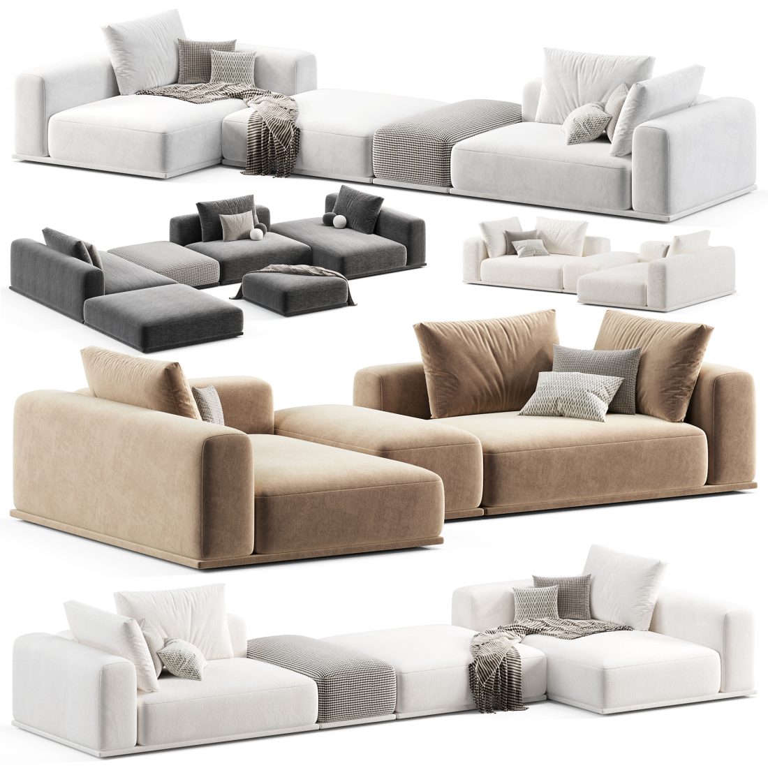 Trento Modular Sofa By Como - 3D Model for Corona