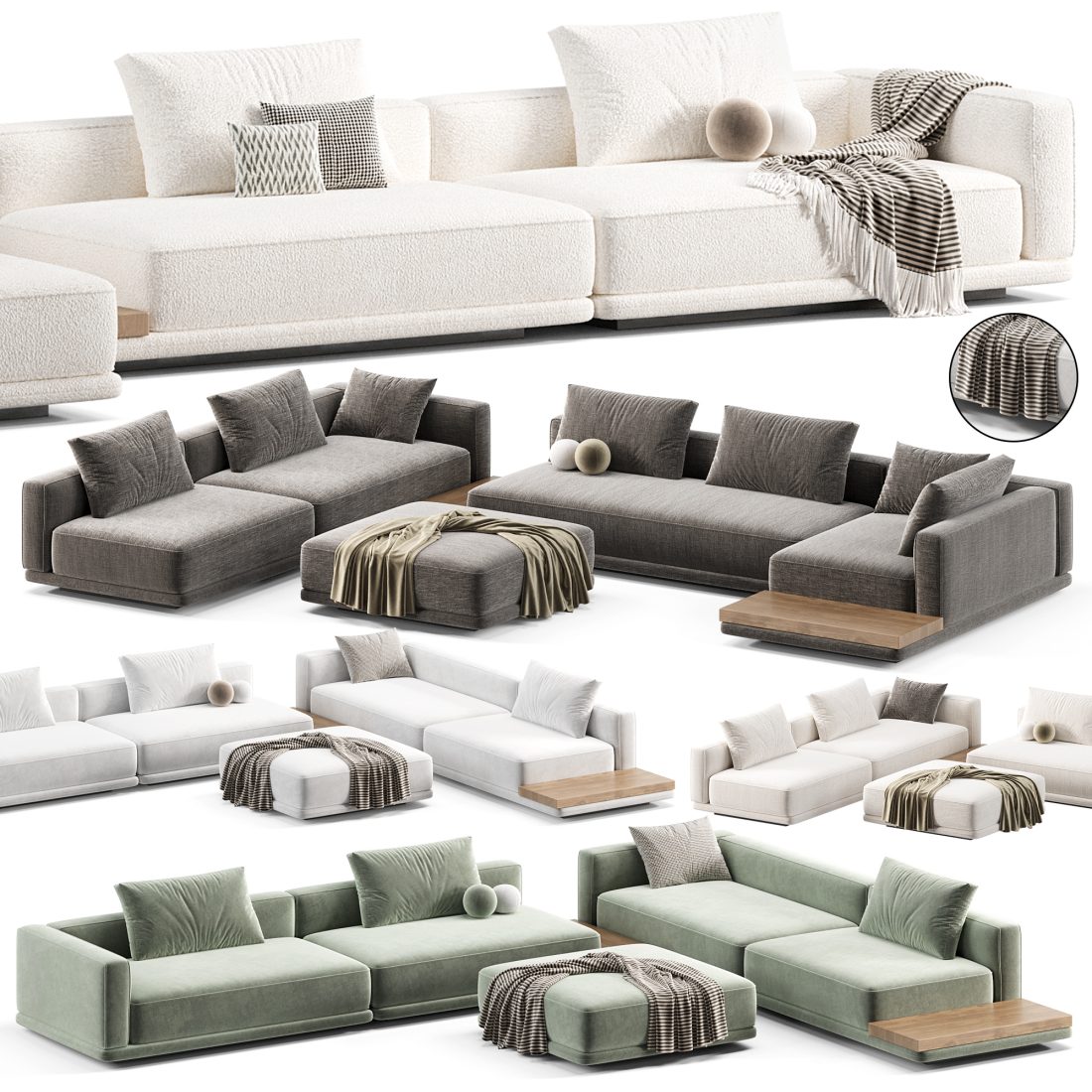 Minotti Horizonte Modular Sofa 3D Model for Corona | CGMood