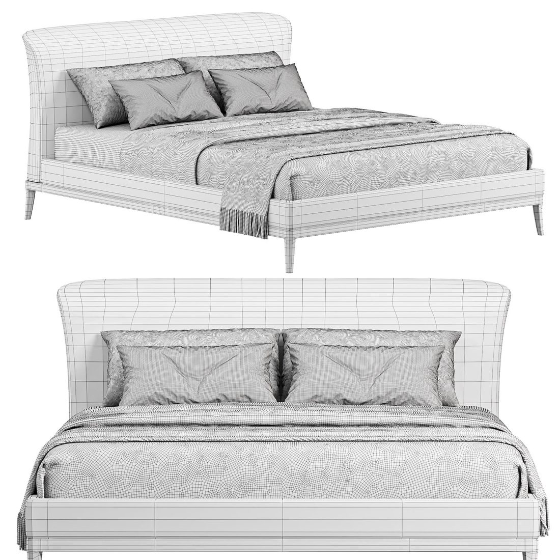 Stiletto Bed By Luxurylivinggroup - 3D Model for Corona