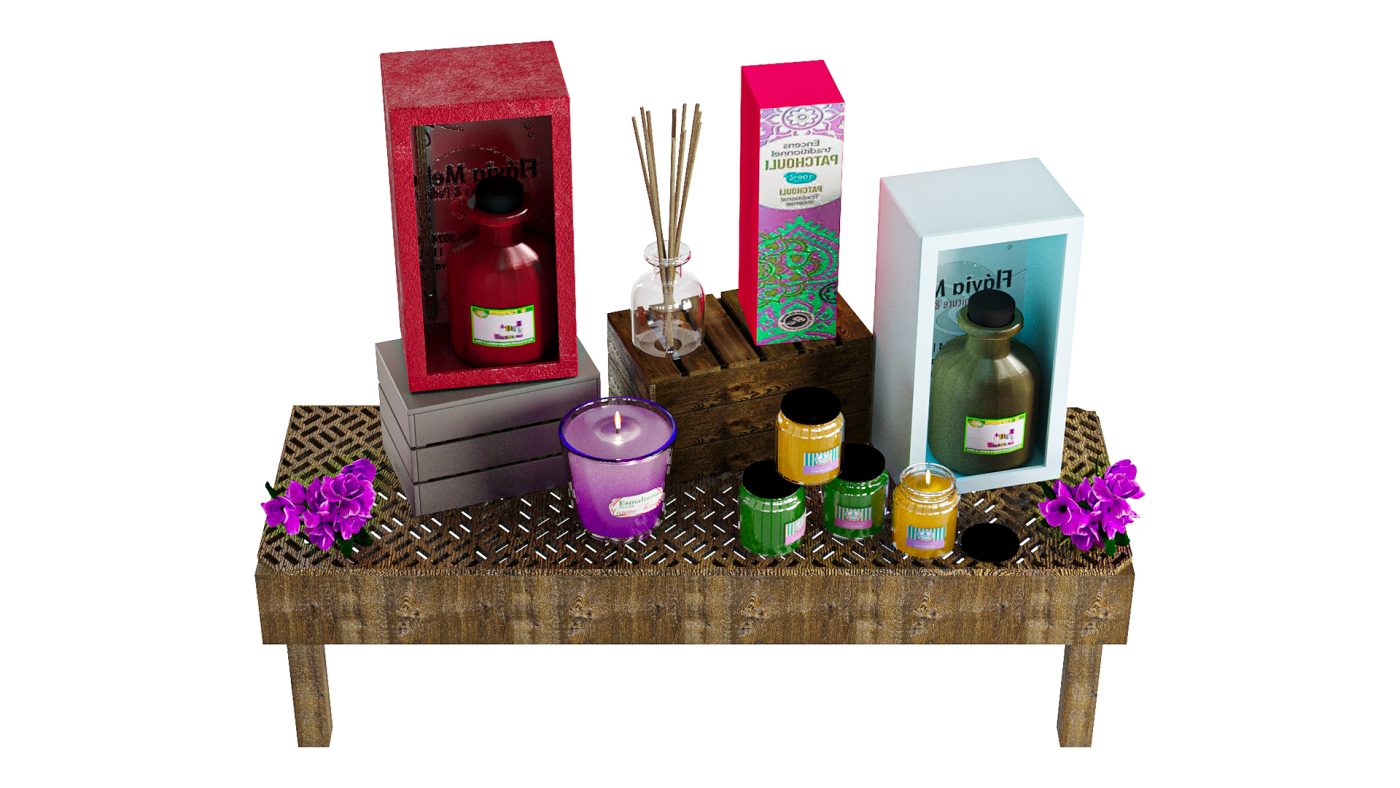 Aroma Set - 3D Model for VRay, Corona
