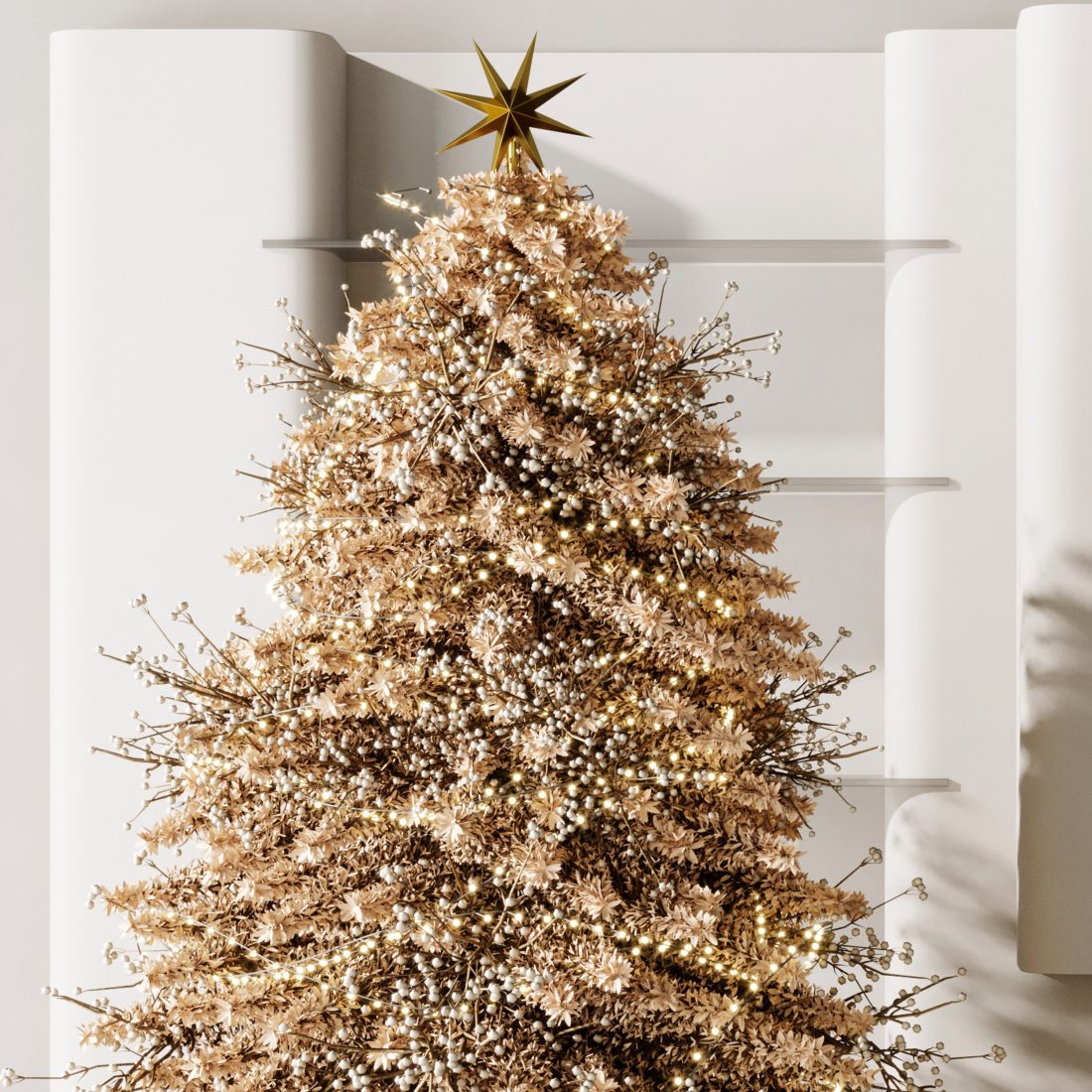 Christmas Tree With Fireplace And Decoration 05 Co - 3D Model for Corona