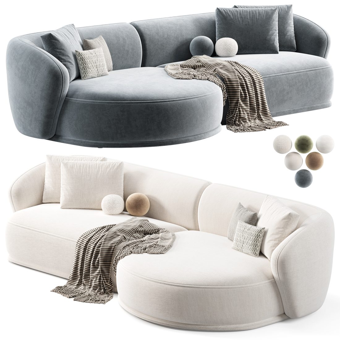 Capsule Sofa 3D Model for VRay, Corona | CGMood