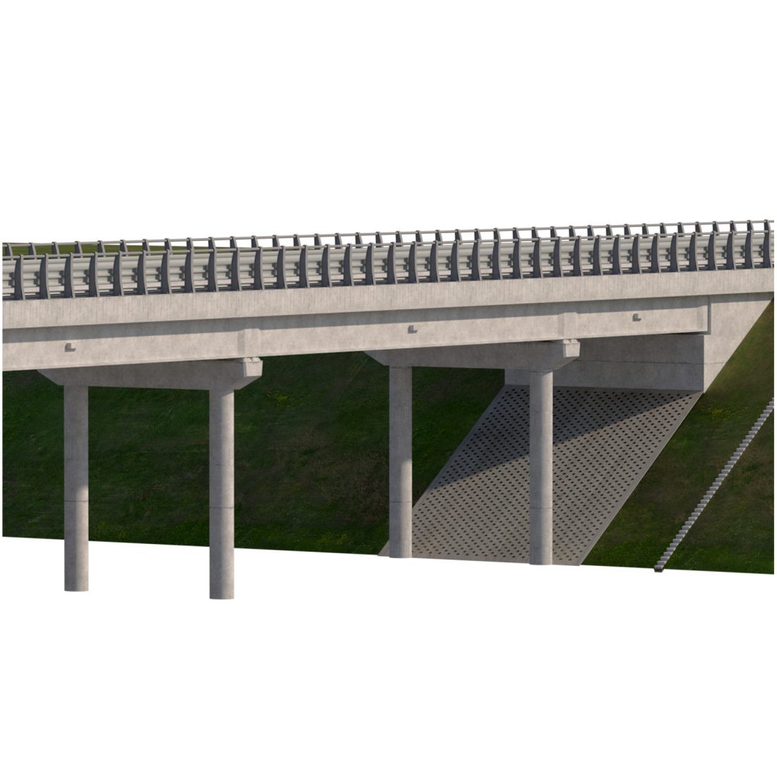 Road Bridge One Lane 01 - 3D Model for VRay, Corona