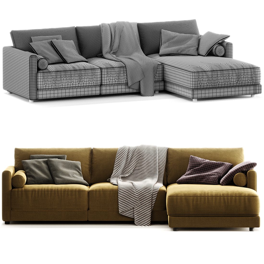 Bryn Sectional Sofa - 3D Model for Corona