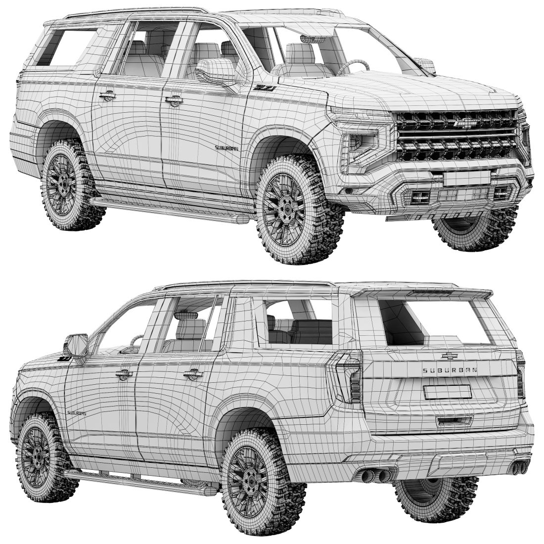 Chevrolet Suburban Z71 2025 3D Model for Corona | CGMood