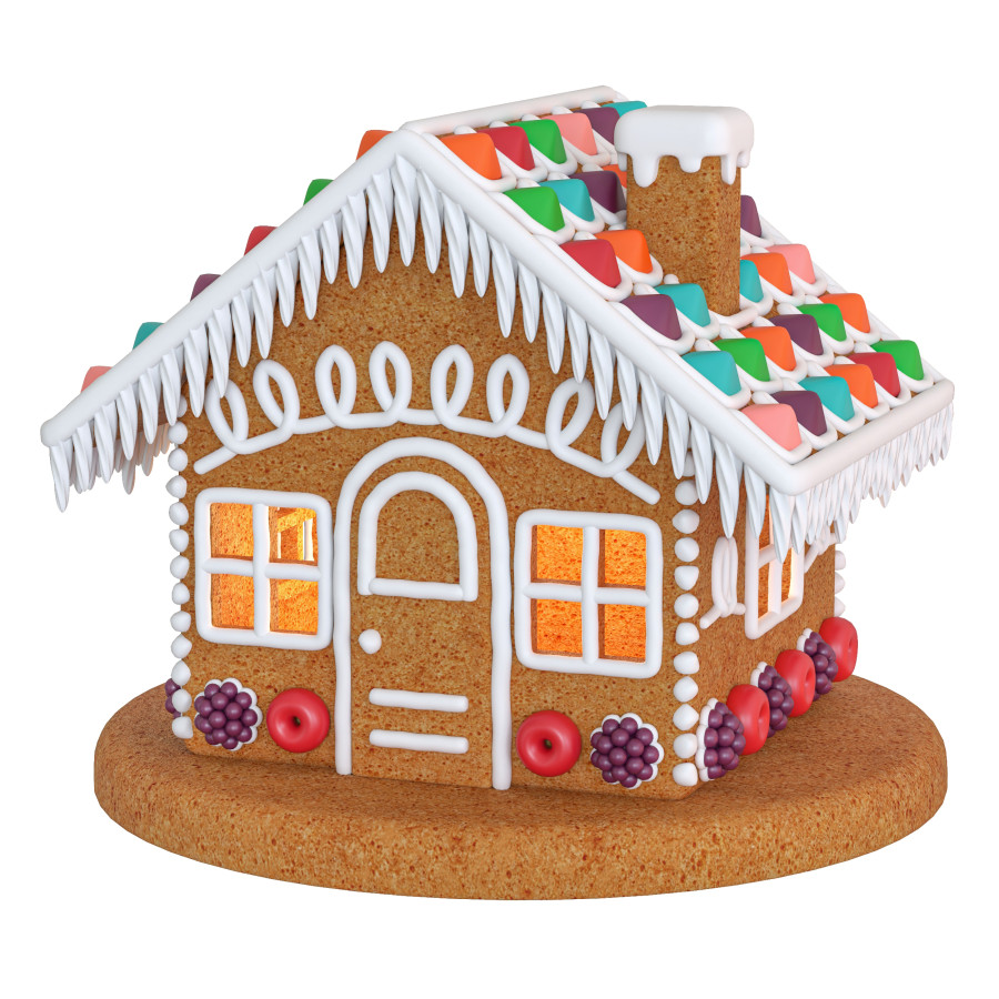 Gingerbread House 3D Model for VRay, Corona | CGMood