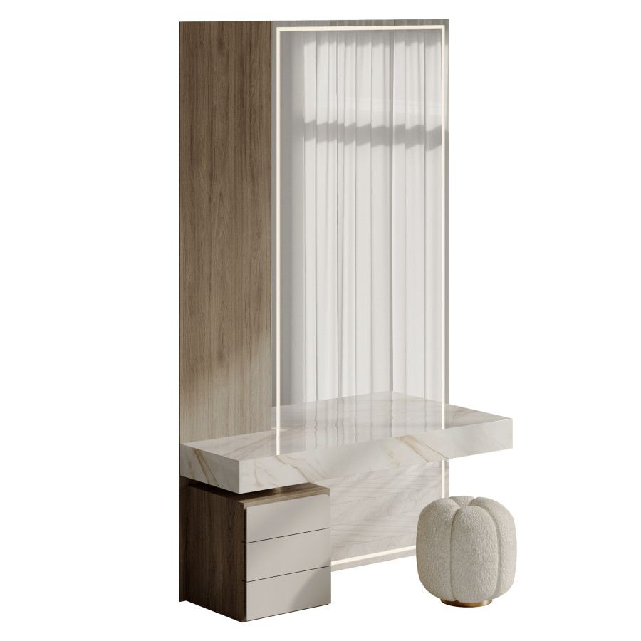 Sofia By Soho Home Vanity With Mirror And Ottoman 3D Model for Corona ...
