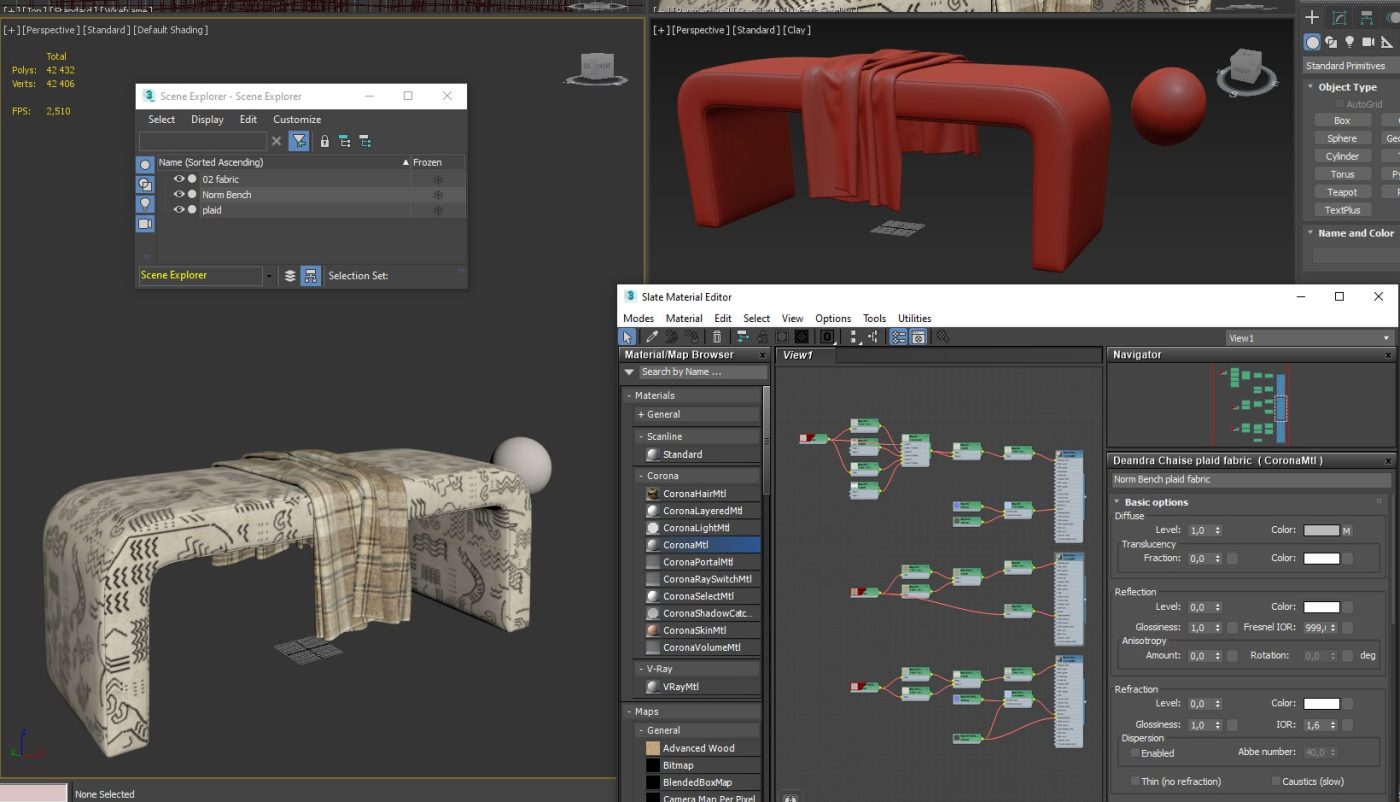 Norm Bench 3D Model for VRay, Corona | CGMood