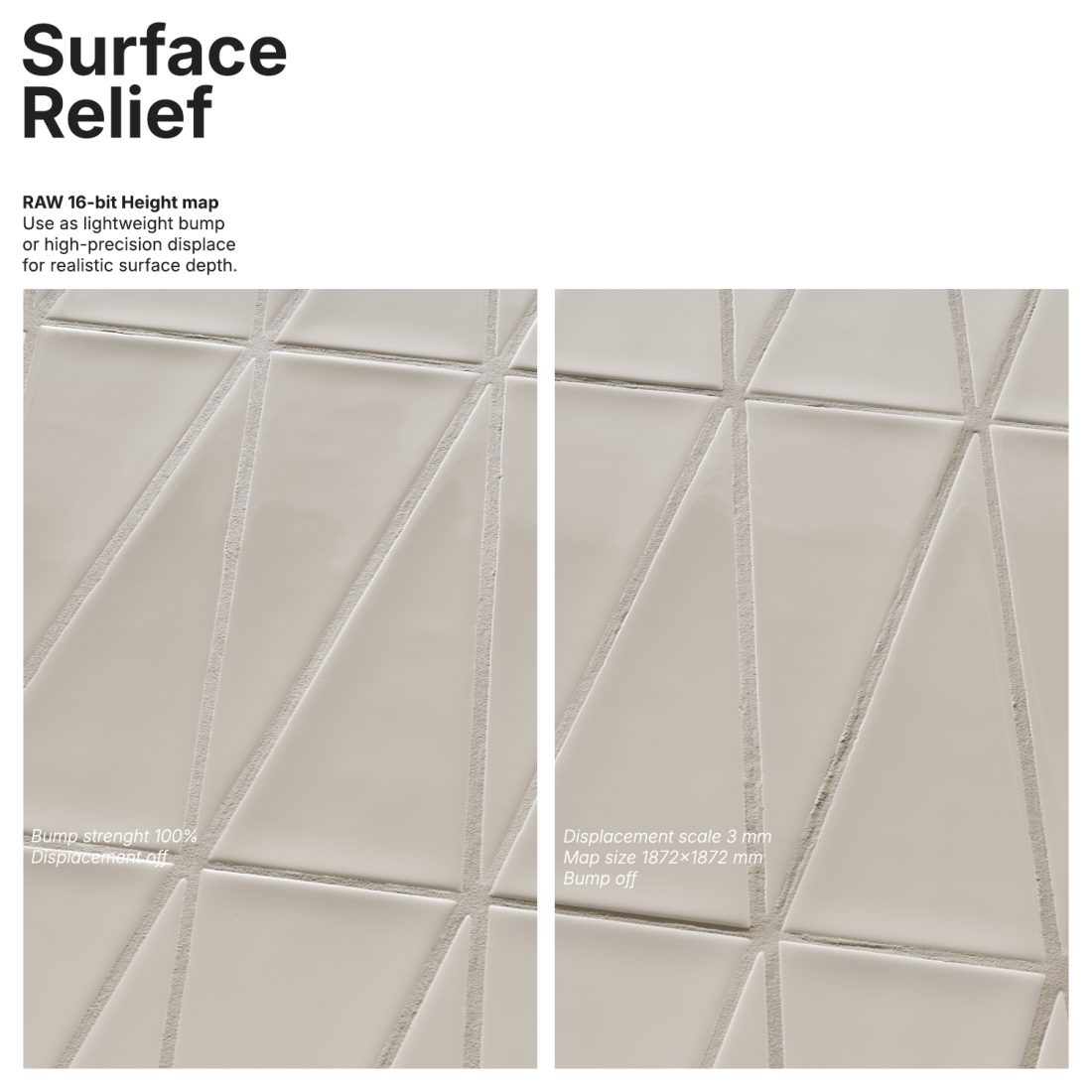 Elongated Triangle Rectangular Tile Texture / PBR Material | CGMood