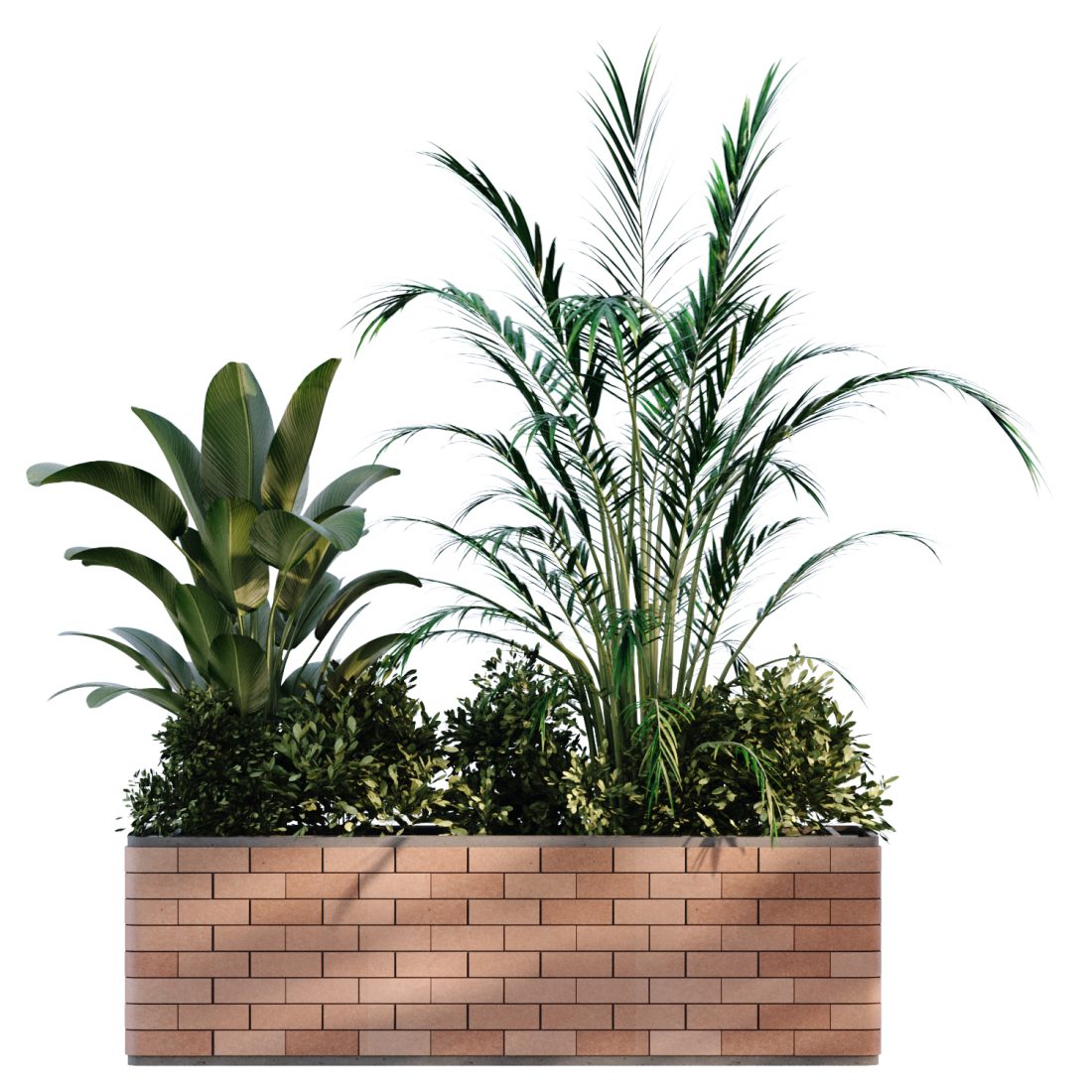 Plant In Brick Box 895 - 3D Model for VRay, Corona
