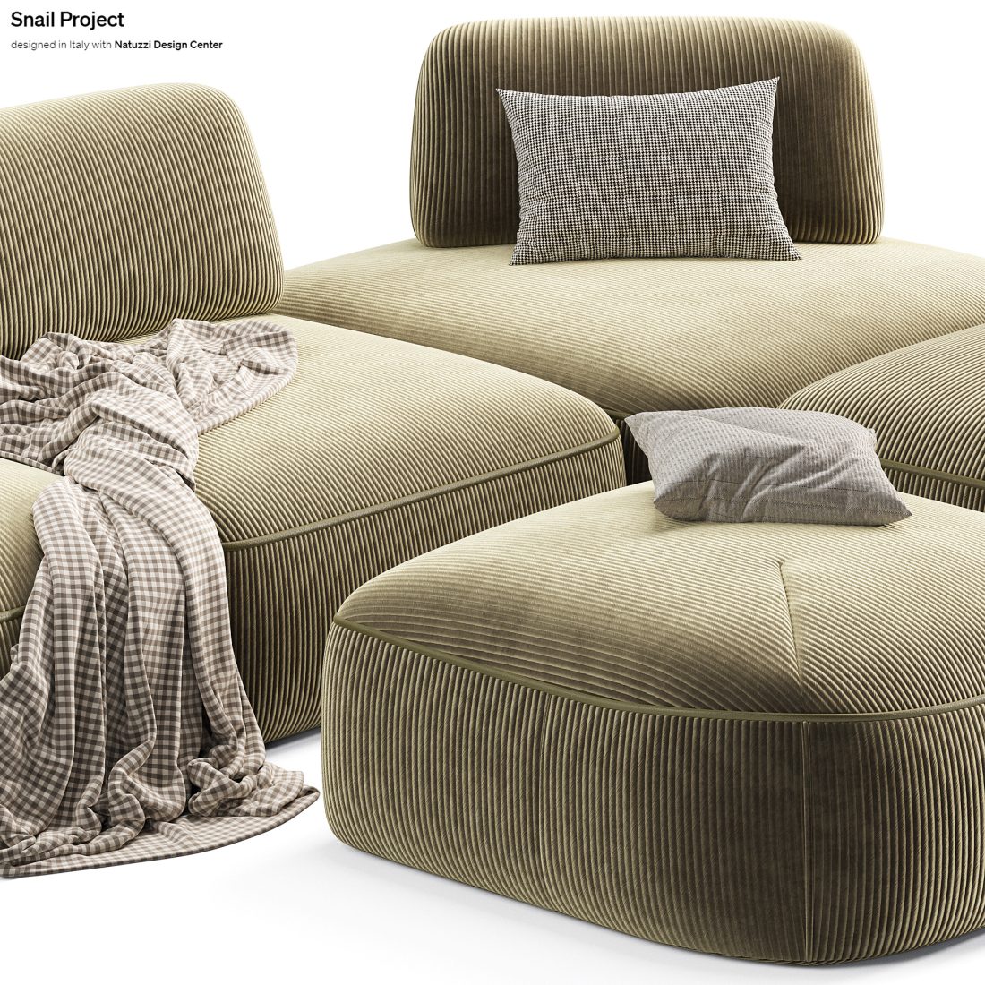 Natuzzi Italia Snail Modular Sofa 3D Model for VRay, Corona | CGMood