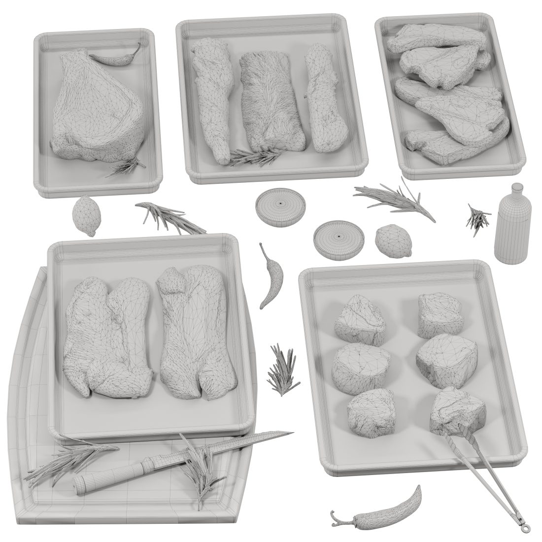 Butcher Set 1 3D Model for VRay, Corona | CGMood