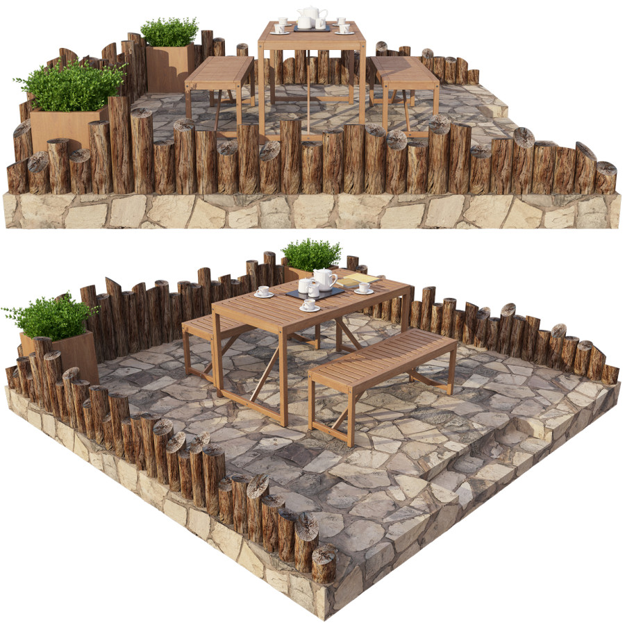 Outdoor Seating Area 01 With Ikea Nammaro 3D Model for VRay, Corona ...