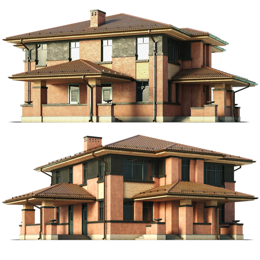 Residential House-44 3D Model for VRay, Corona | CGMood