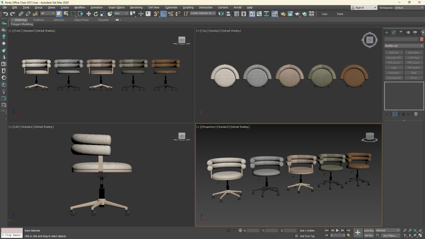 Ponty Office Chair 3D Model for Corona | CGMood