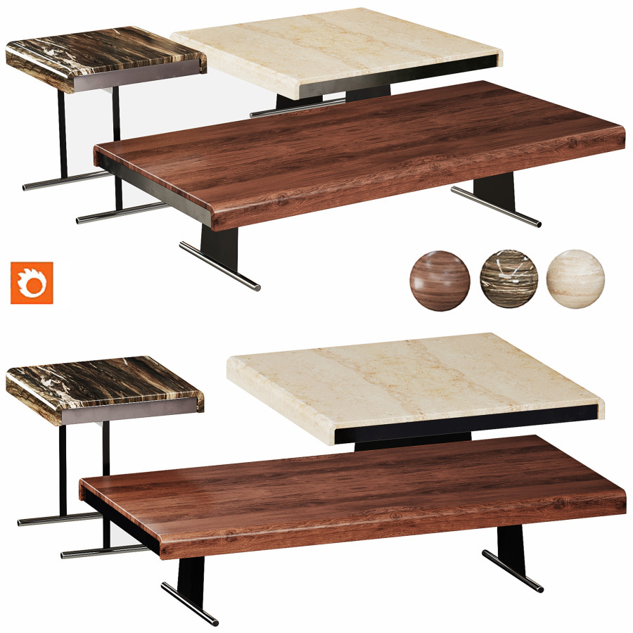 Libra Coffee Table By Minotti 3D Model for Corona | CGMood