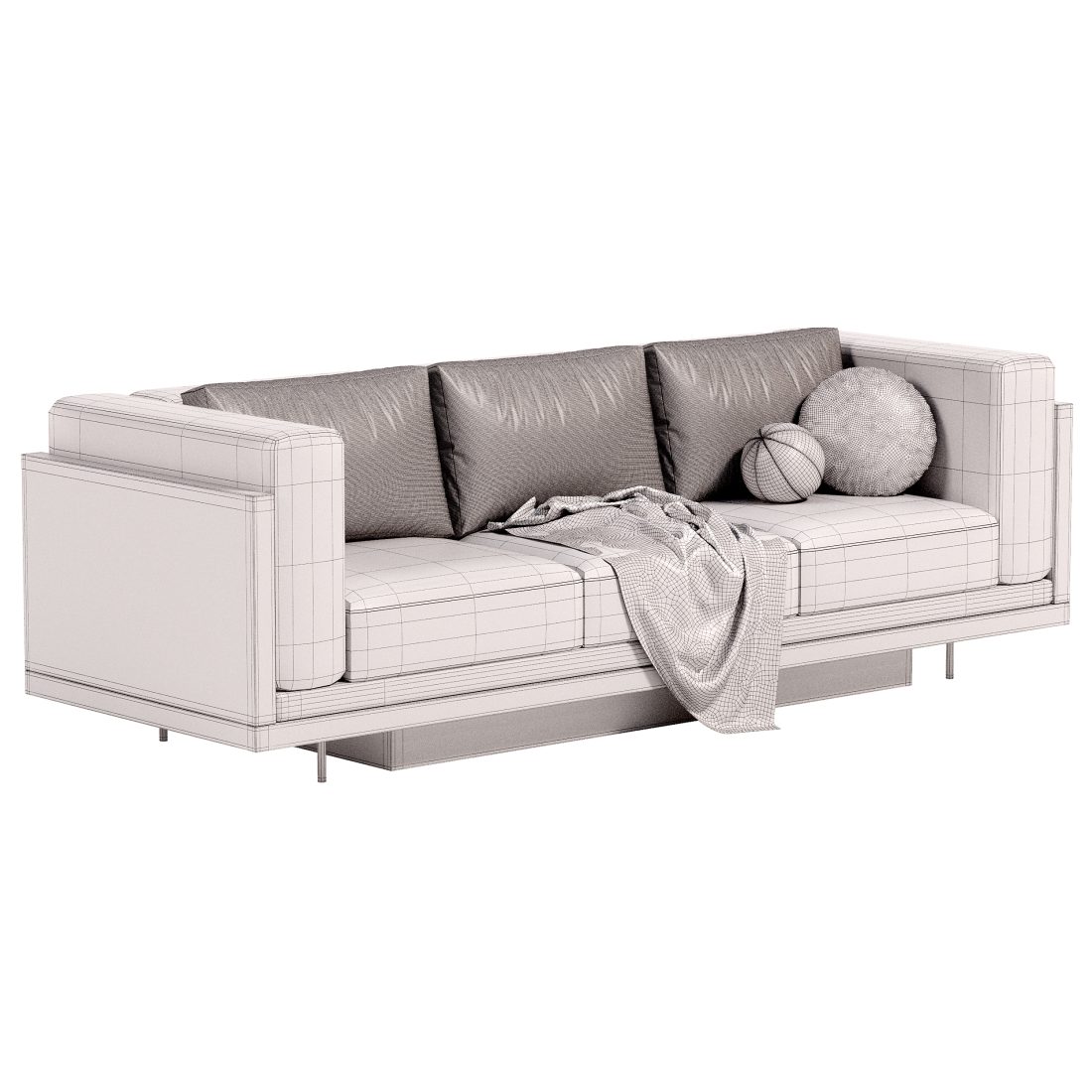 Sofa Senza 3 Seater - 3D Model for Corona