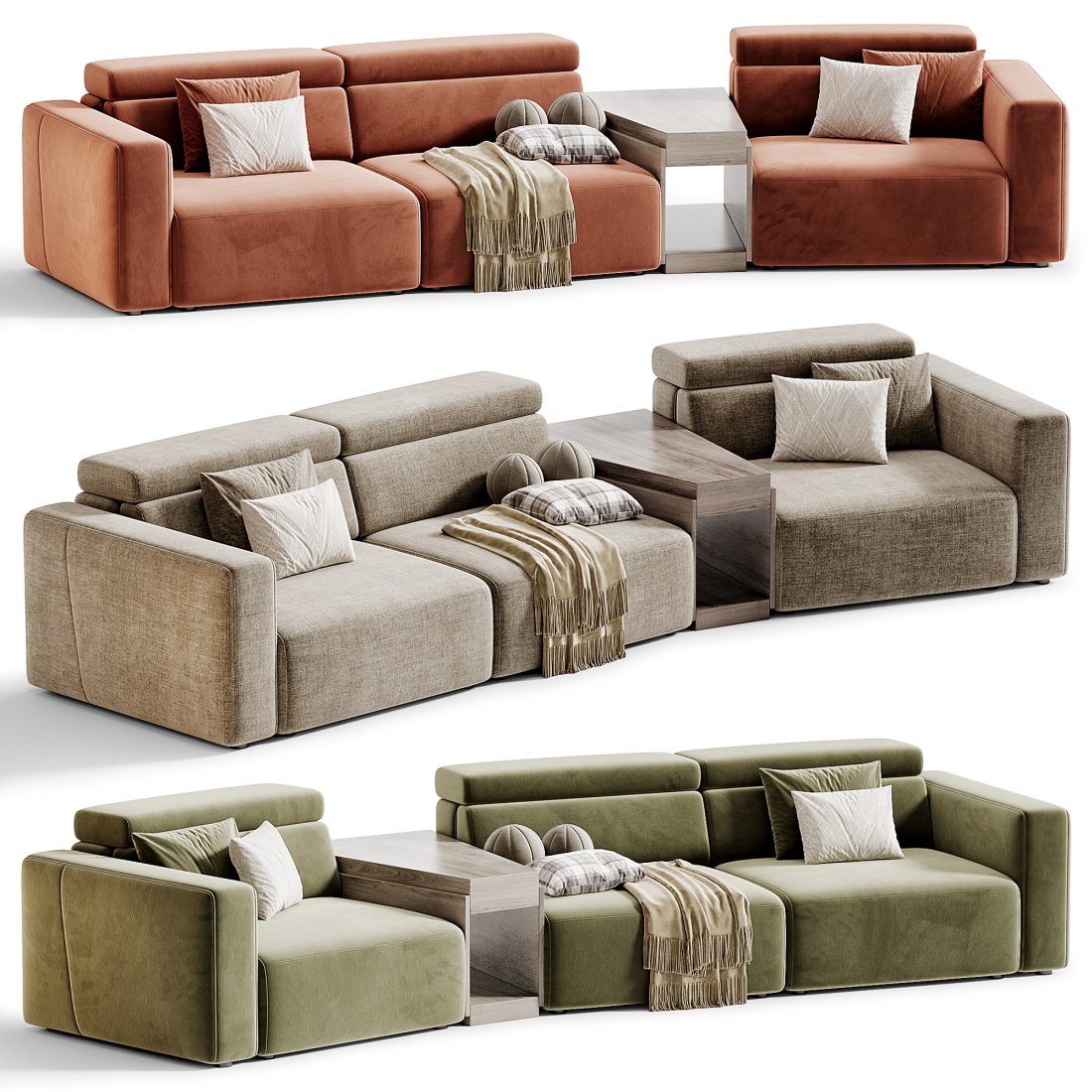 Domus Modular Sofa By Natuzzi 3D Model for VRay, Corona | CGMood