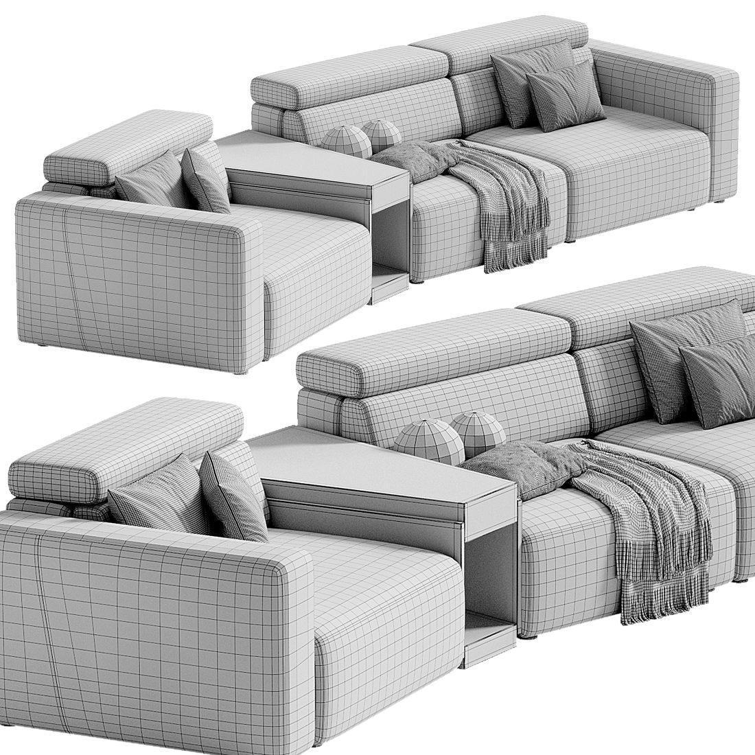 Domus Modular Sofa By Natuzzi 3D Model for VRay, Corona | CGMood