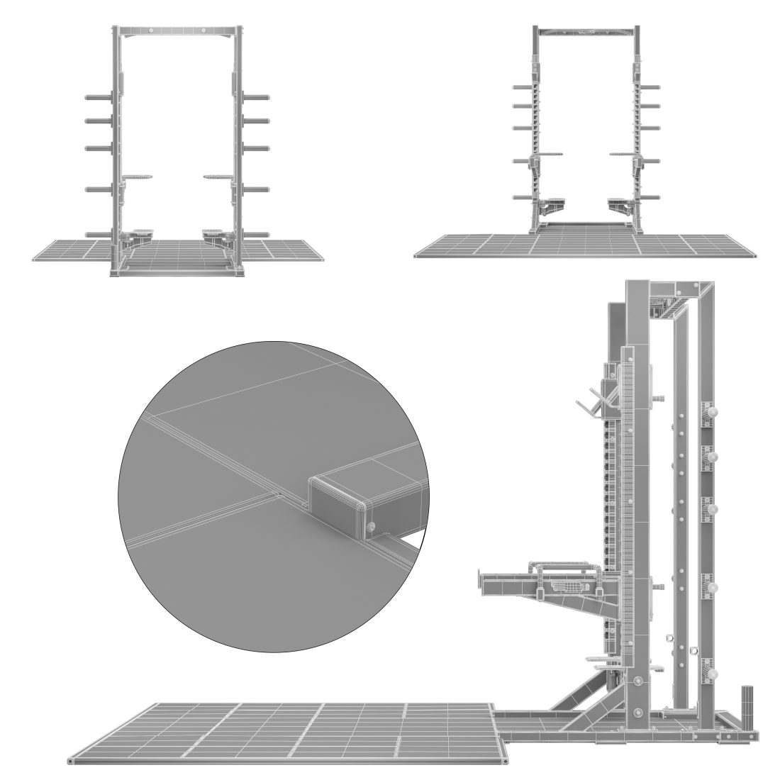 Technogym Half Rack Pure - 3D Model for VRay, Corona